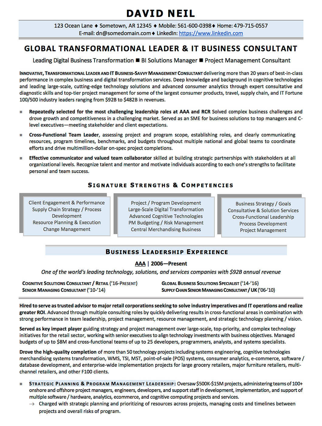 Resume Examples | CV Sample | Resume Templates | CXO Resumes